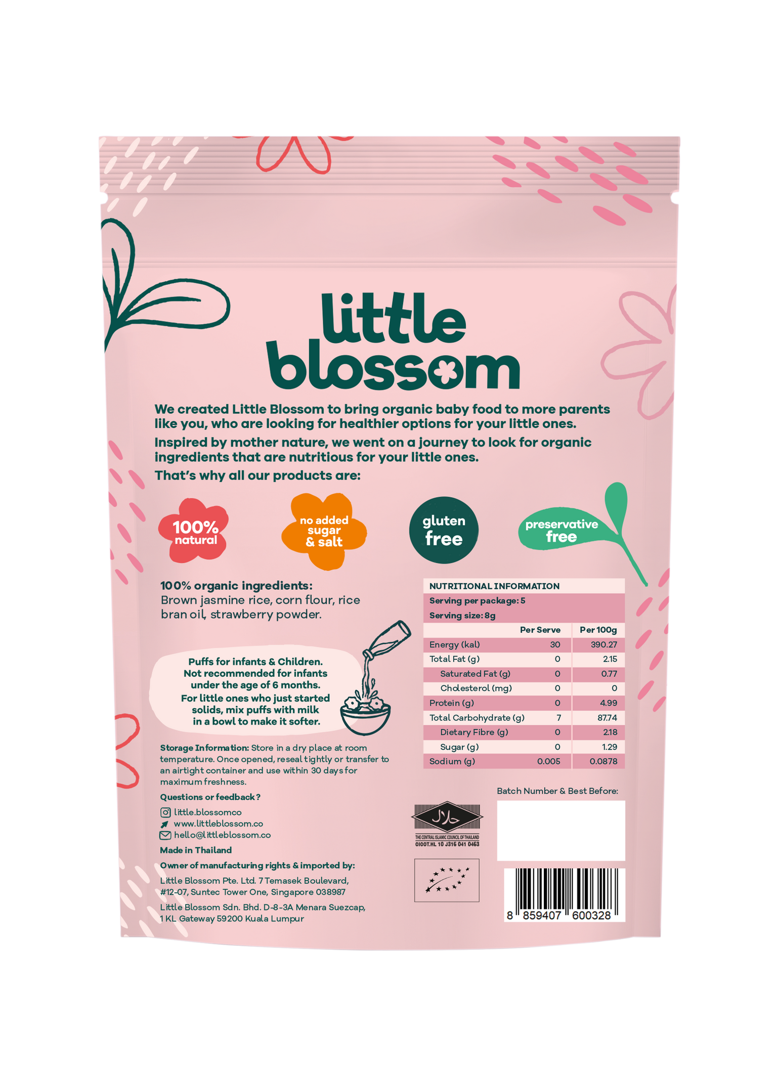 Organic Baby Food -Baby Puffs - Little Blossom